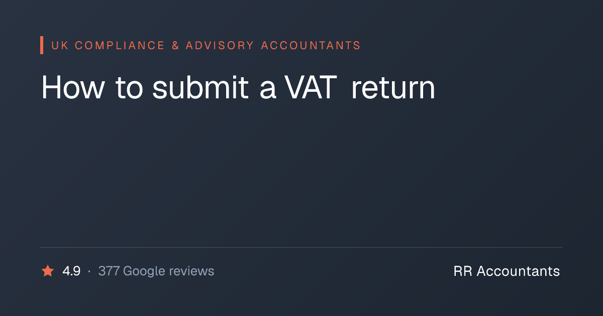 How to submit a VAT return | RR Accountants